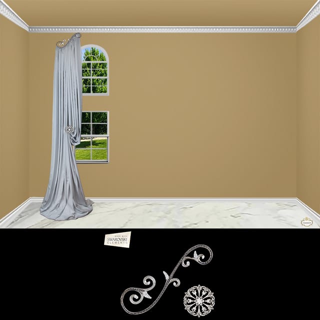 Large Venetian Scroll-2PC Crystal - DesignMyDrapes